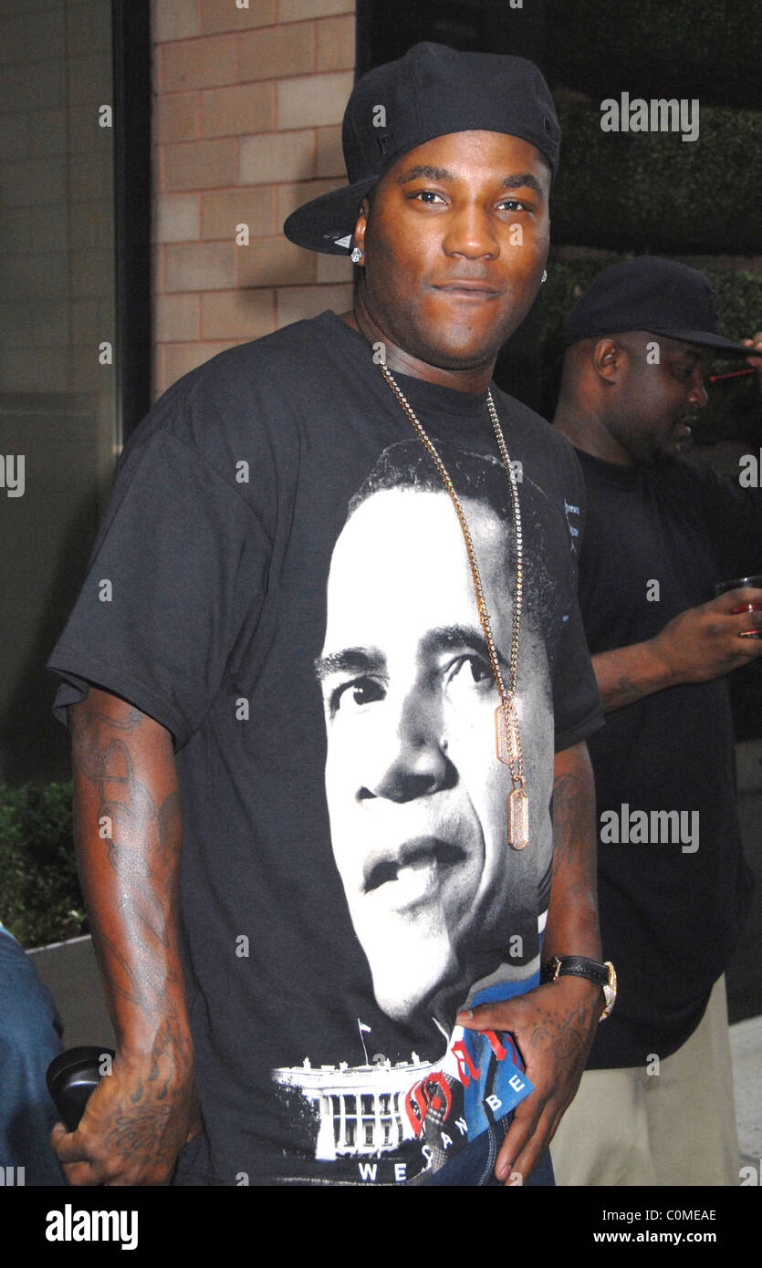 Hip hop star Young Jeezy out and about in Manhattan wearing a Barack ...