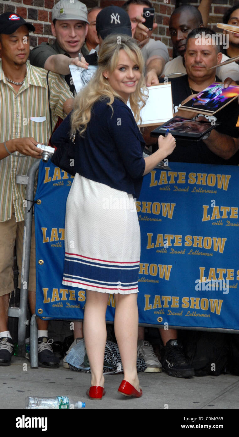 Aimee Duffy, outside the Ed Sullivan Theater for the 'Late Show With ...
