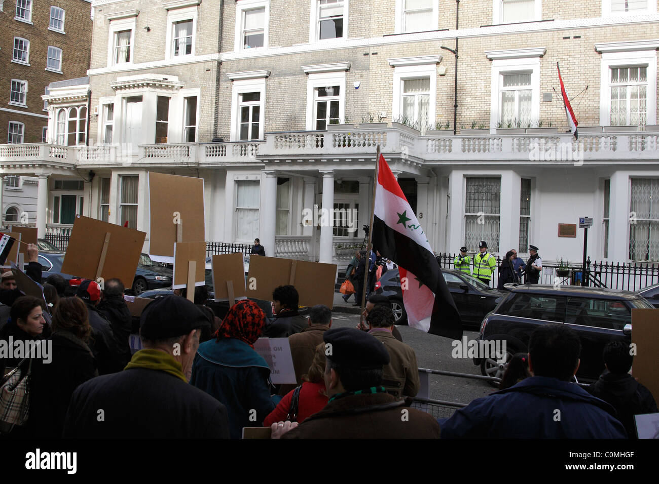 Protest outside Iraqi Embassy in London Stock Photo - Alamy