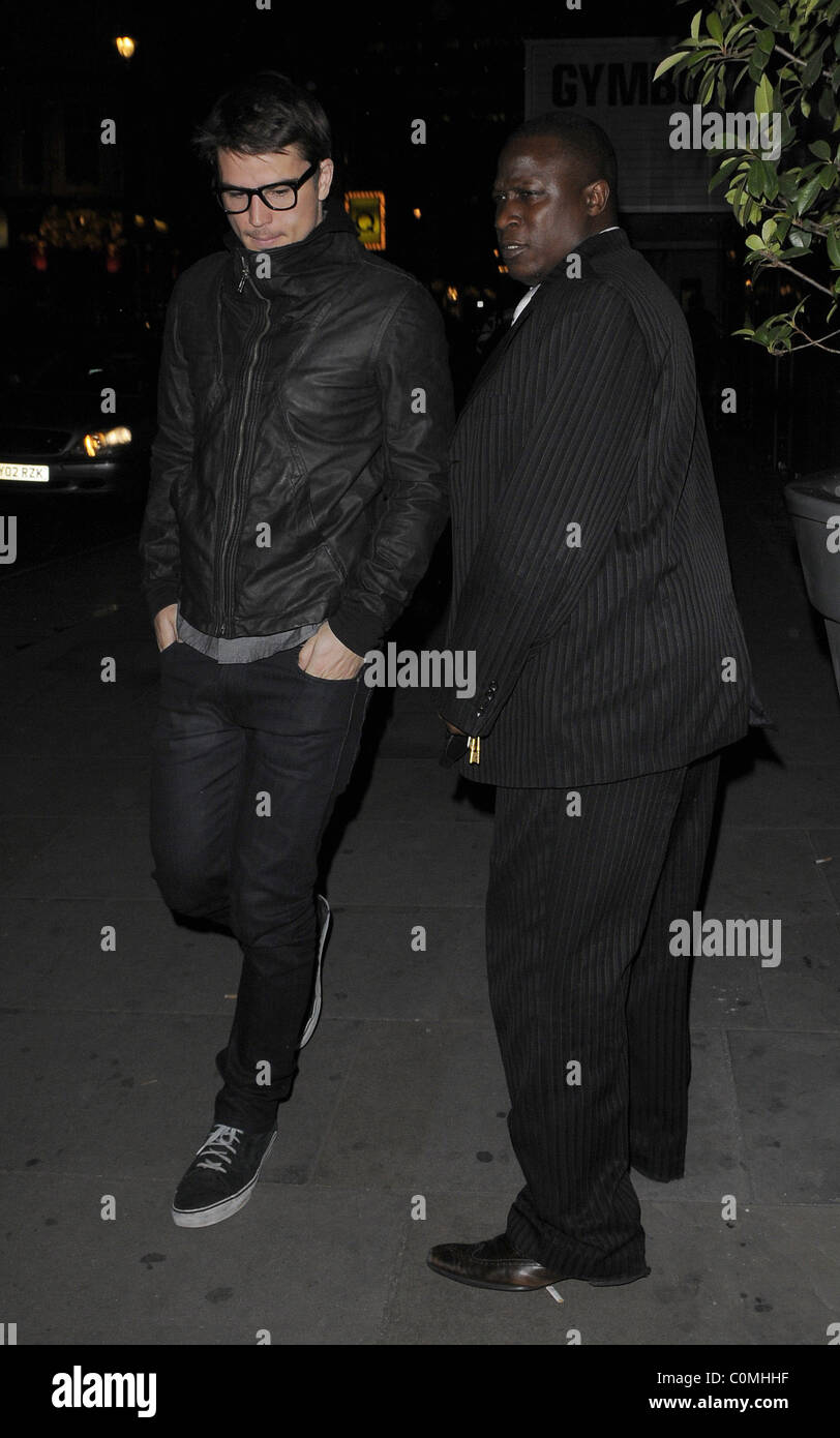 Josh Hartnett arriving at Bungalow 8 nightclub London, England - 15.09. ...