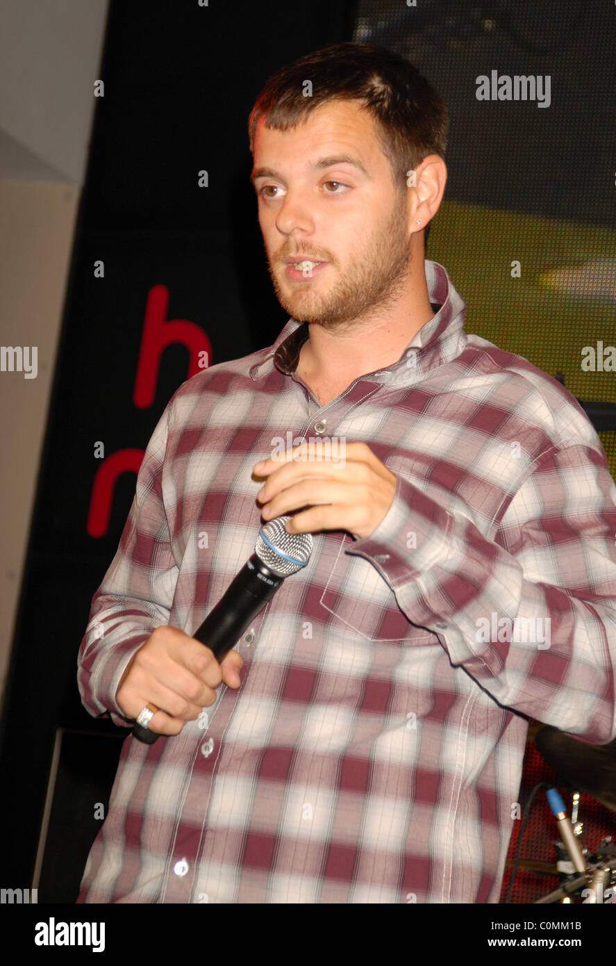 Mike Skinner of The Streets performing live at HMV Oxford Street London ...