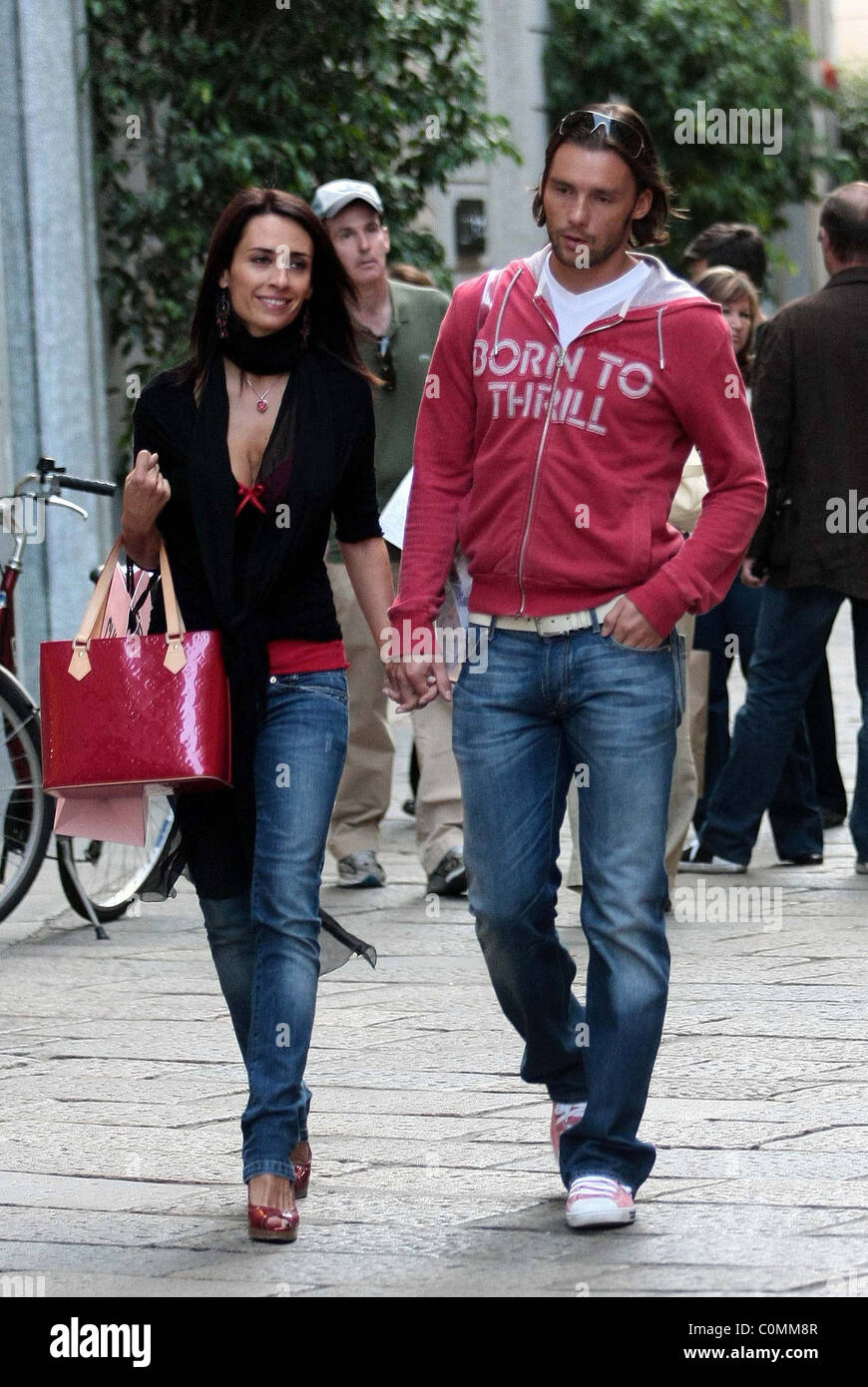 A.C. Milan footballer Marek Jankulovski and wife Jana shopping in the ...