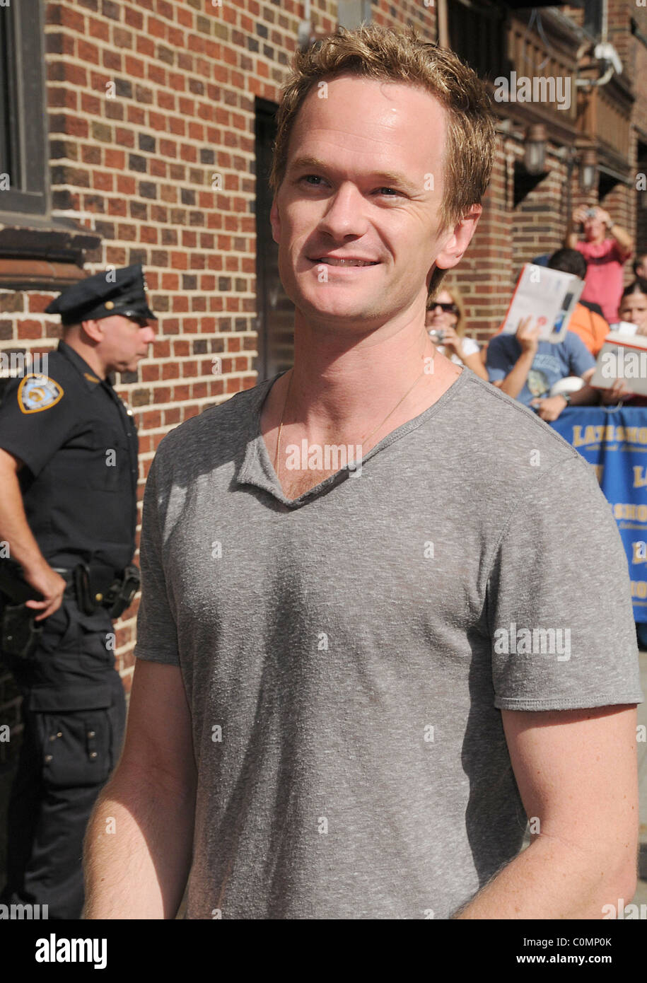 Neil Patrick Harris outside the Ed Sullivan Theater for the 'Late Show ...