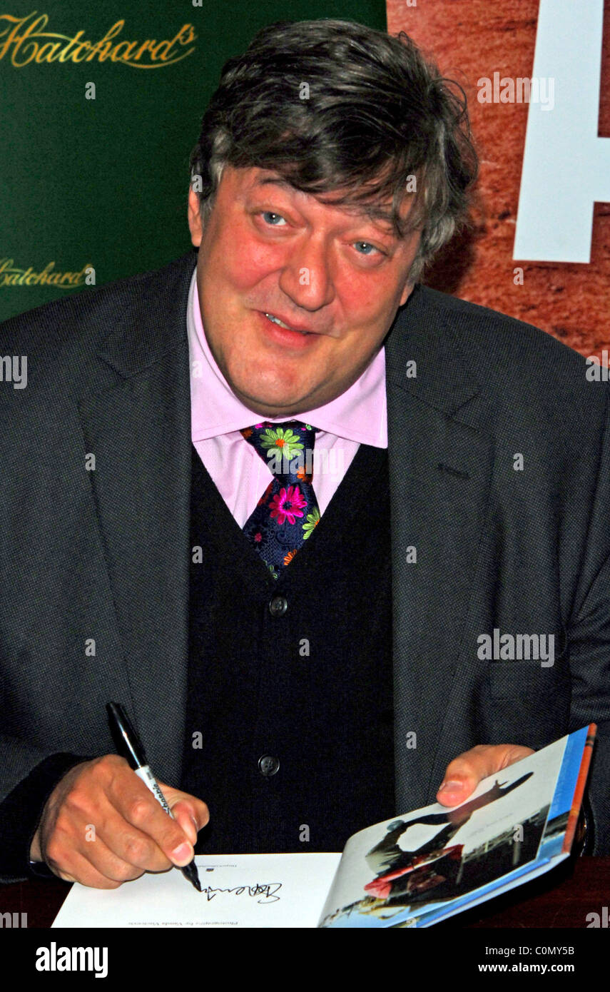 Stephen Fry signs copies of his new book 'Stephen Fry In America' at ...