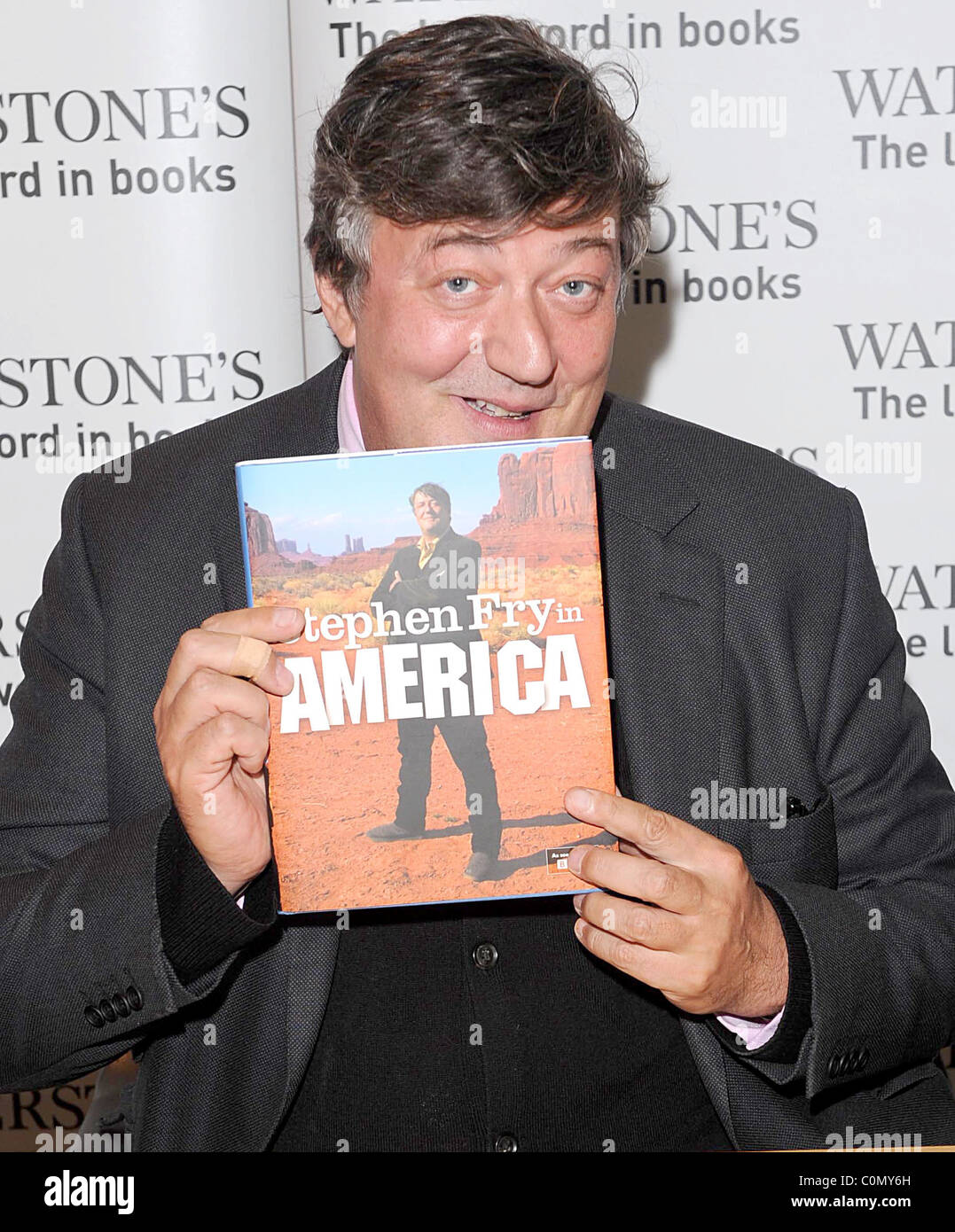 Stephen Fry signs copies of his new book 'Stephen Fry In America' at ...