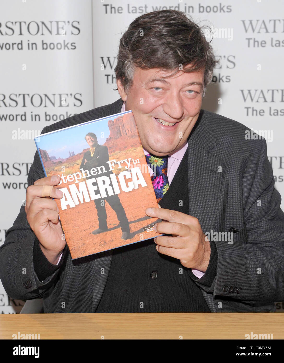 Stephen Fry signs copies of his new book 'Stephen Fry In America' at ...