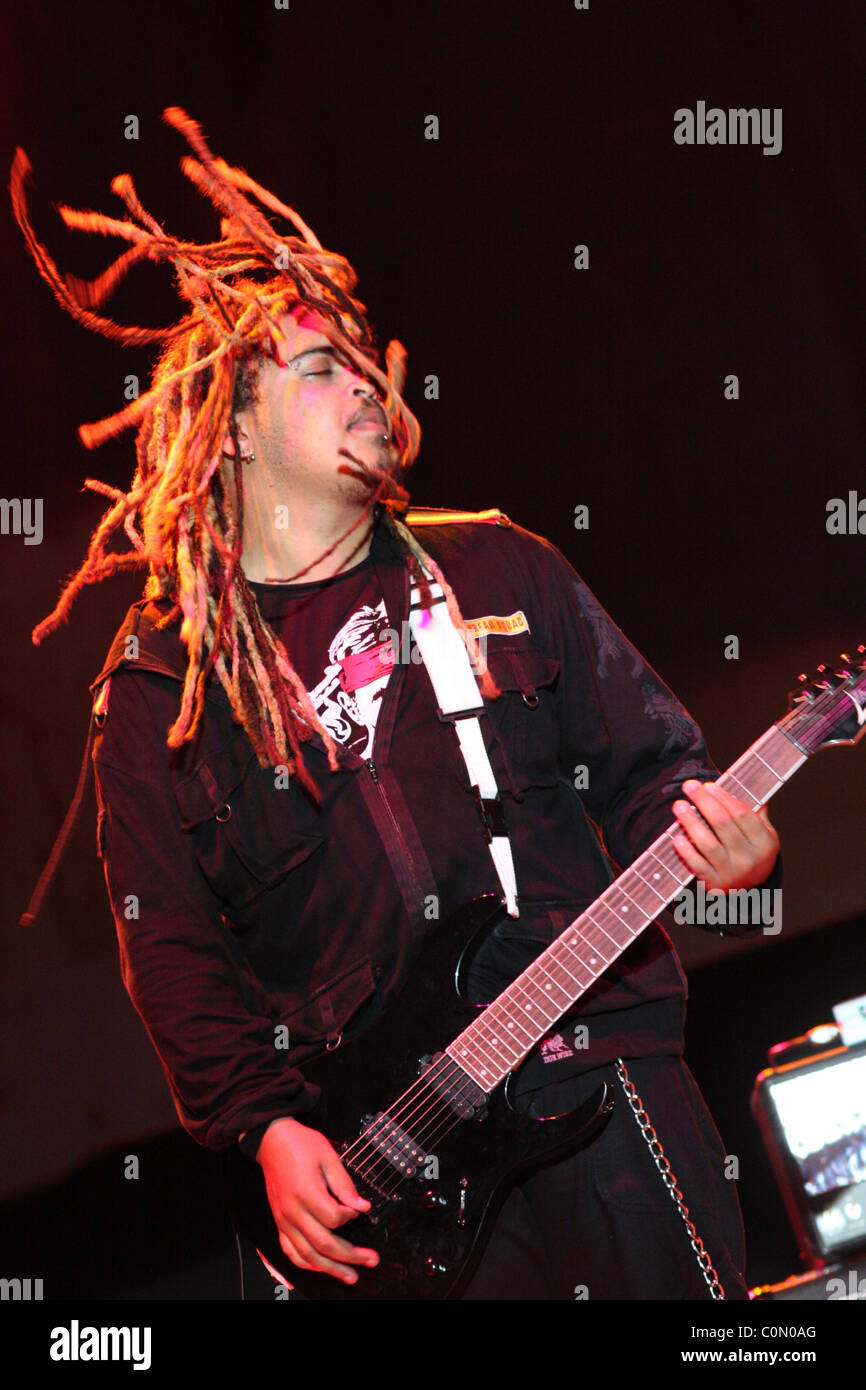Guitarist Dion Howe of 'The Orange Sky' performing at the Queen's Park ...