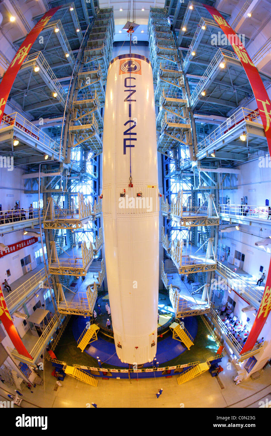 LAUNCH ROCKET IS READY FOR LIFT-OFF Scientists make last-minute checks ...