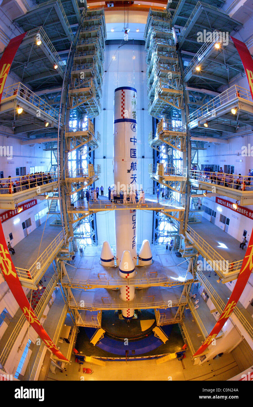 LAUNCH ROCKET IS READY FOR LIFT-OFF Scientists make last-minute checks ...