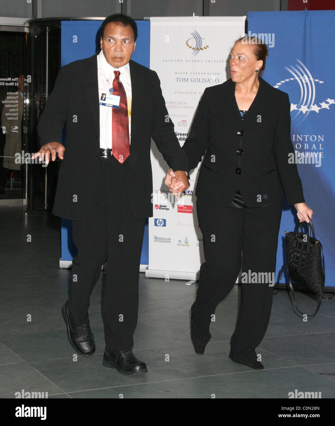 Muhammad Ali and wife Yolanda Williams The Clinton Global Initiative afterparty at the MOMA ...