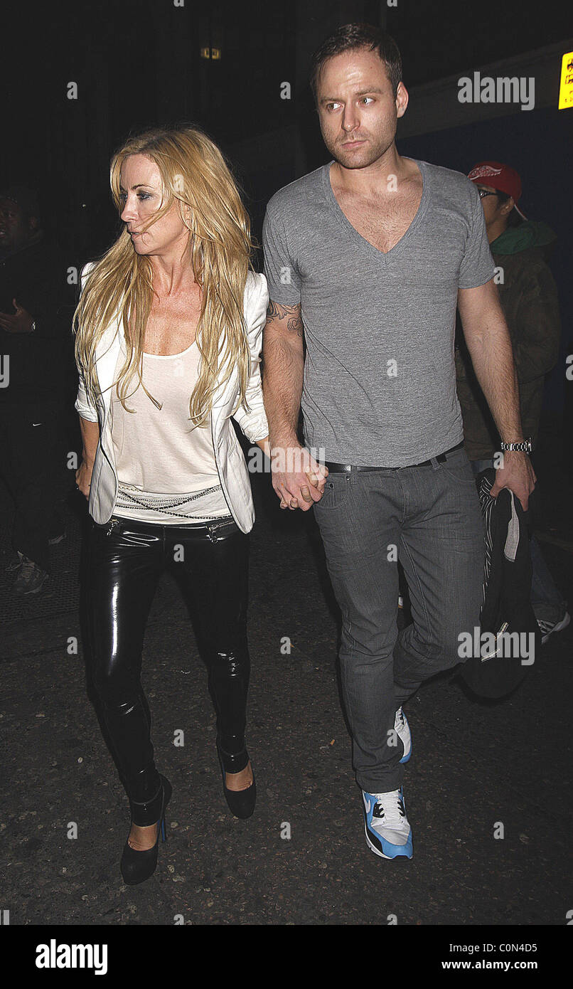 Meg Matthews leaves the Agent Provocateur party, held at the Dolce club ...