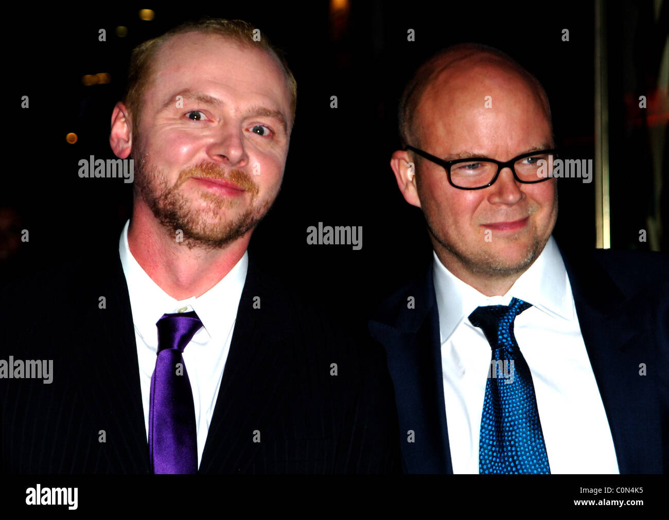 Simon Pegg and Toby Young , arrives at the UK film Premiere of 'How To ...