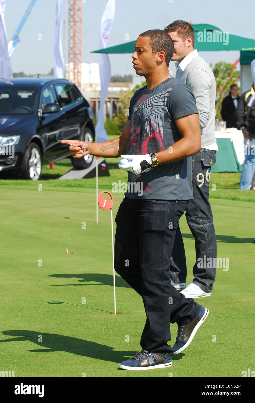 Robinho The Real Madrid football squad play golf after receiving keys ...