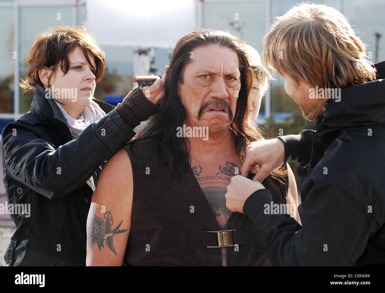 Danny Trejo filming a commercial on location in prague for the Czech ...