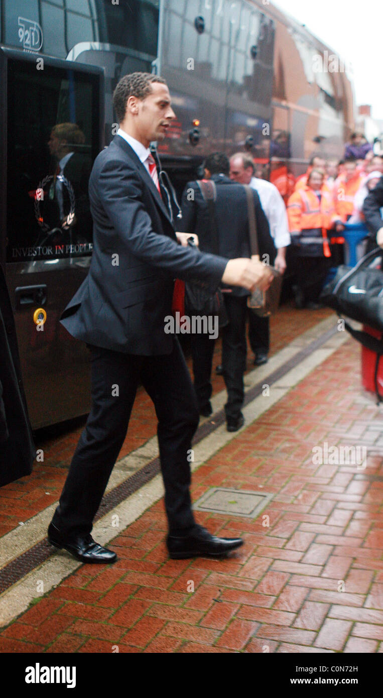 Manchester United player, Rio Ferdinand arrives at Ewood Park football ...