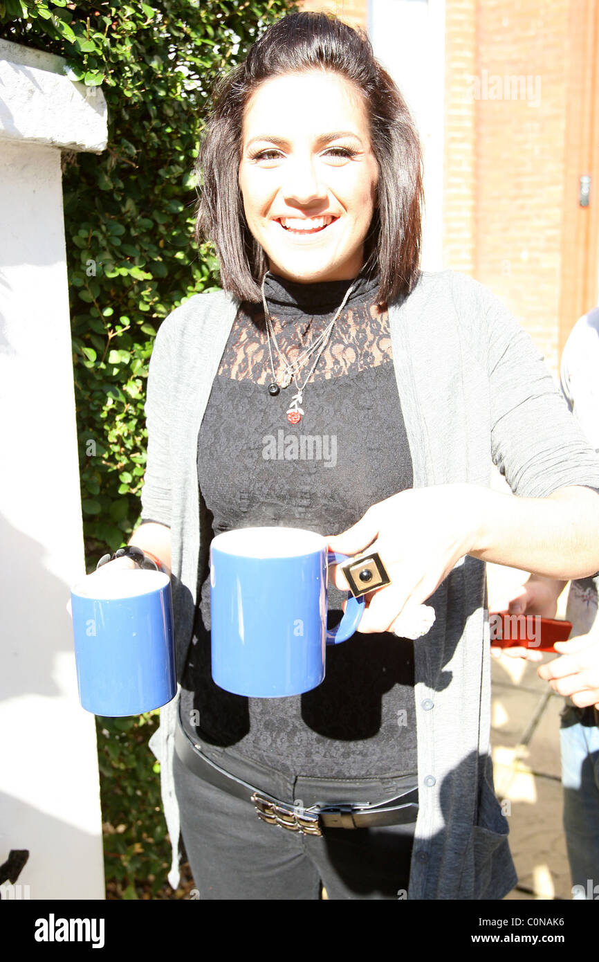 X Factor finalists Emily McNamee brings tea to photographers waiting ...