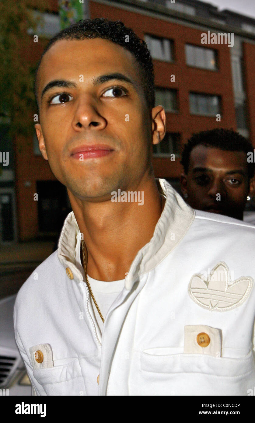 X Factor finalist Marvin of band JLS outside ITV Studios London ...