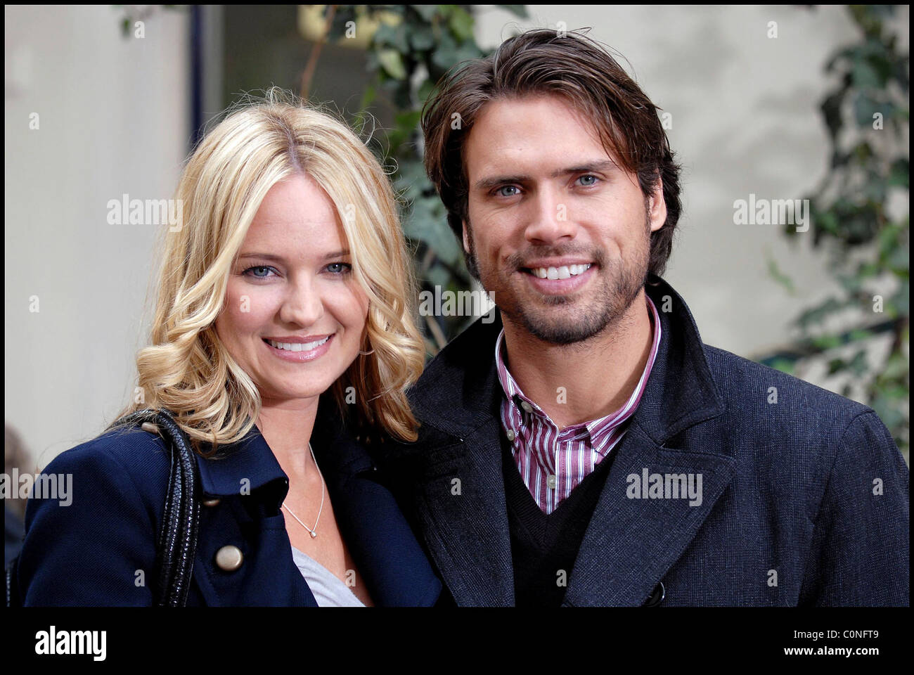 Sharon Case and Joshua Morrow on the set of TV series 'The Young And ...