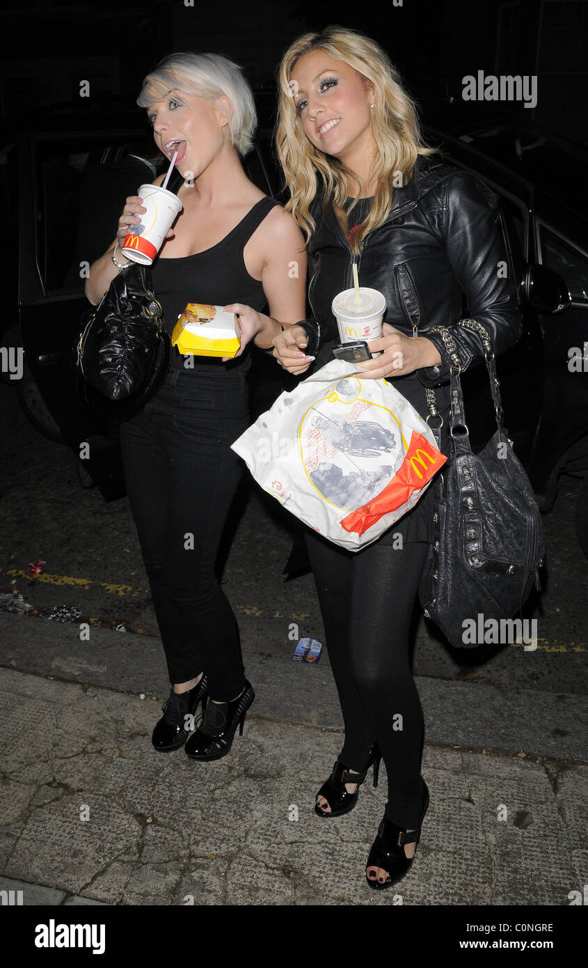 Emily McNamee and Stacey Lincoln from Bad Lashes arrive back at The X ...
