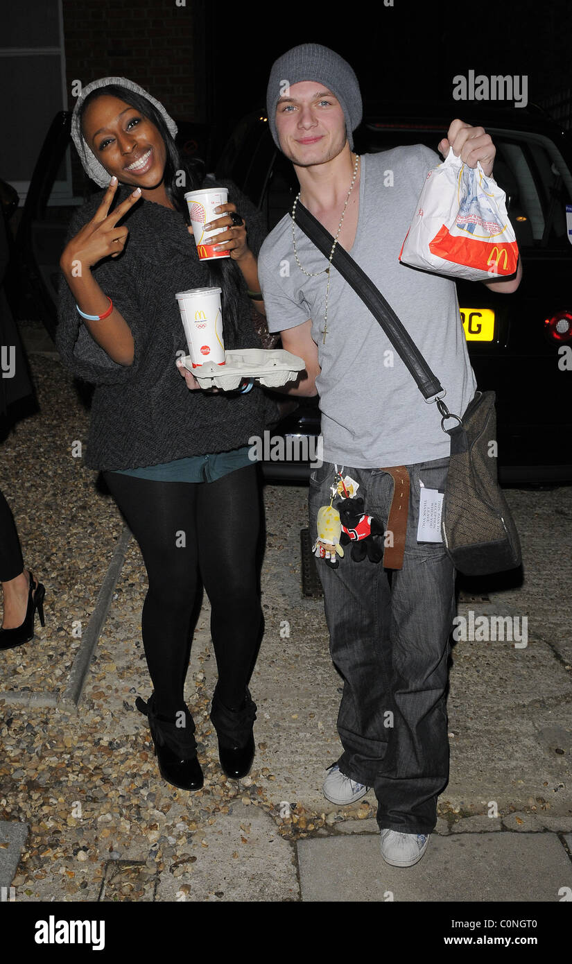 Alexandra Burke and Scott Bruton arrive back at The X Factor secret ...