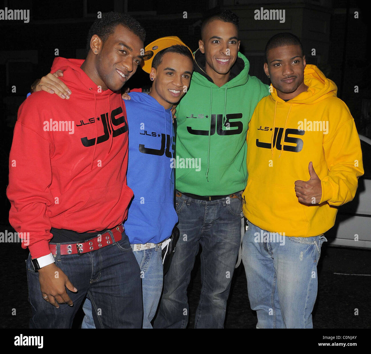 Ortise Williams, Aston Merrygold, Marvin Humes and JB from boy band JLS ...