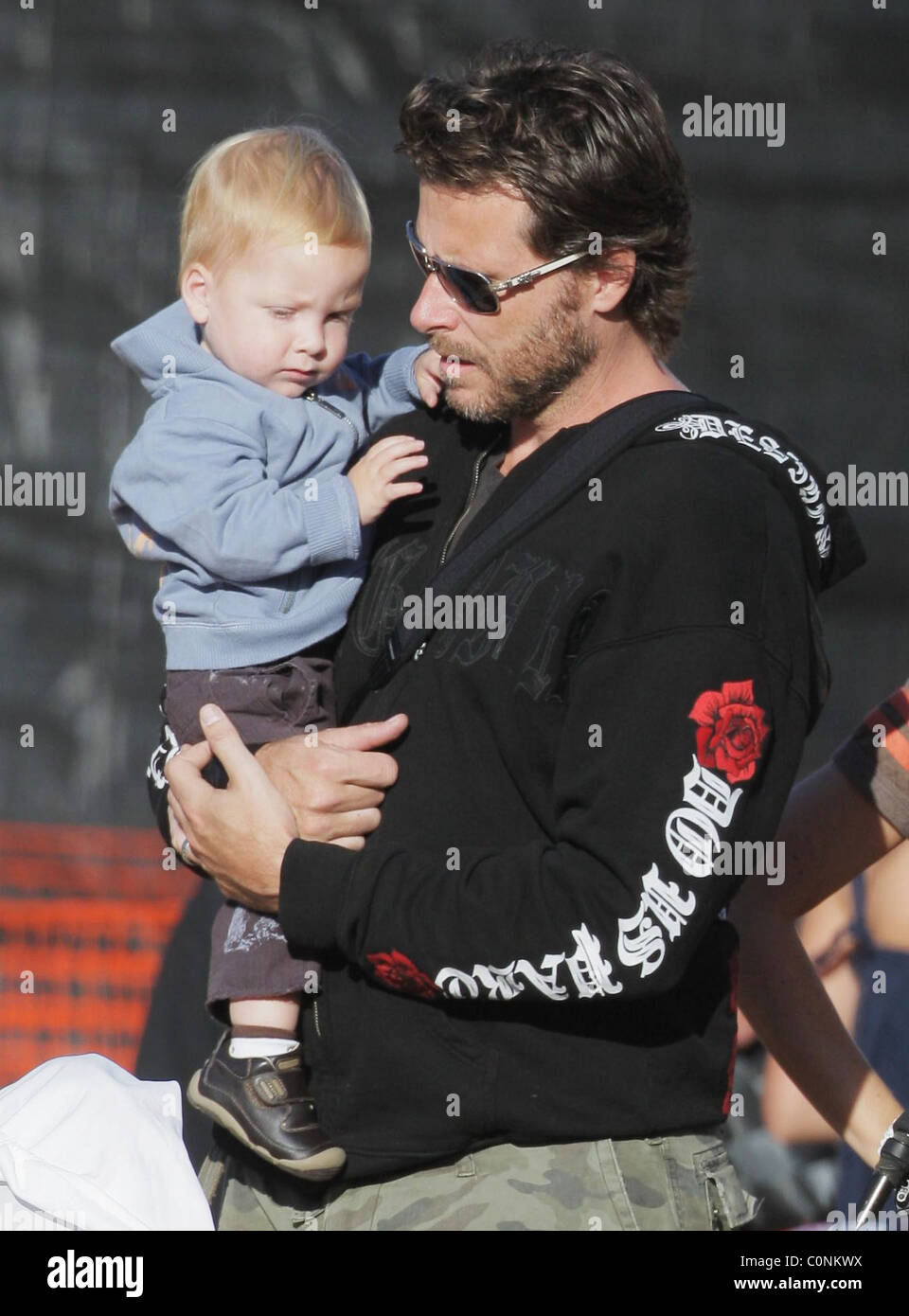 Dean McDermott and son Liam at Mr. Bones Pumpkin Patch in West ...