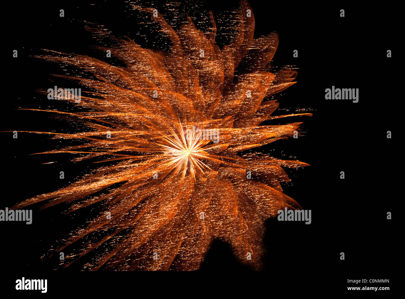 Colorful bright fireworks on the black background Stock Photo - Alamy