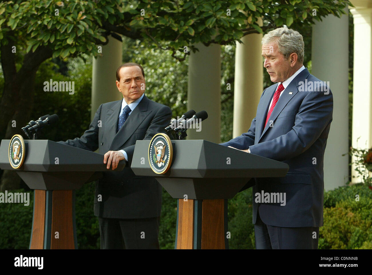 George W. Bush and Italian Prime Minister Silvio Berlusconi President ...