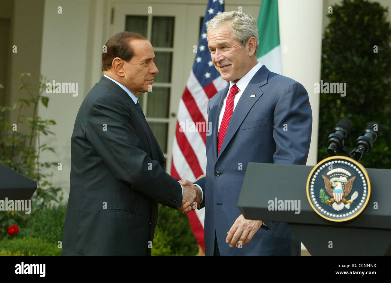 George W. Bush and Italian Prime Minister Silvio Berlusconi President ...