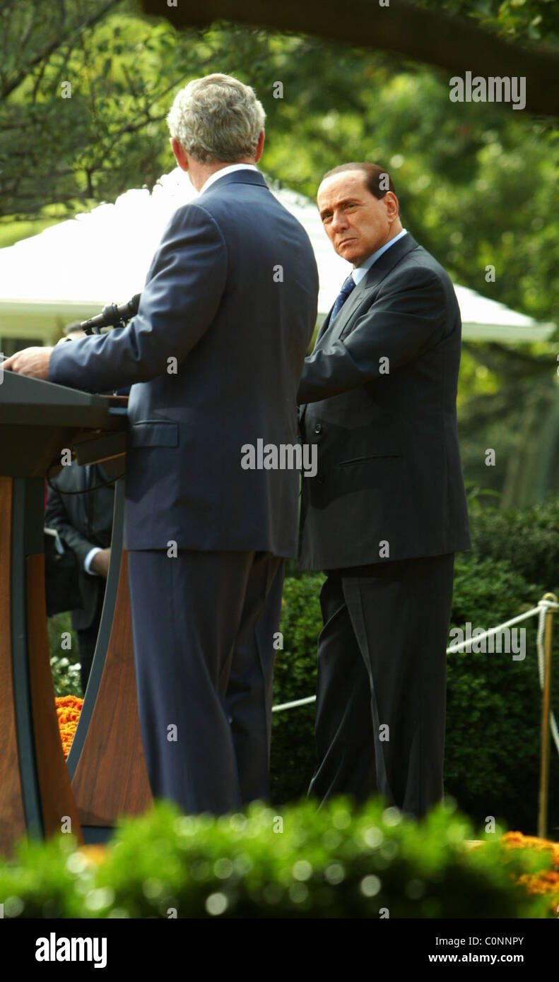 George W. Bush and Italian Prime Minister Silvio Berlusconi President ...