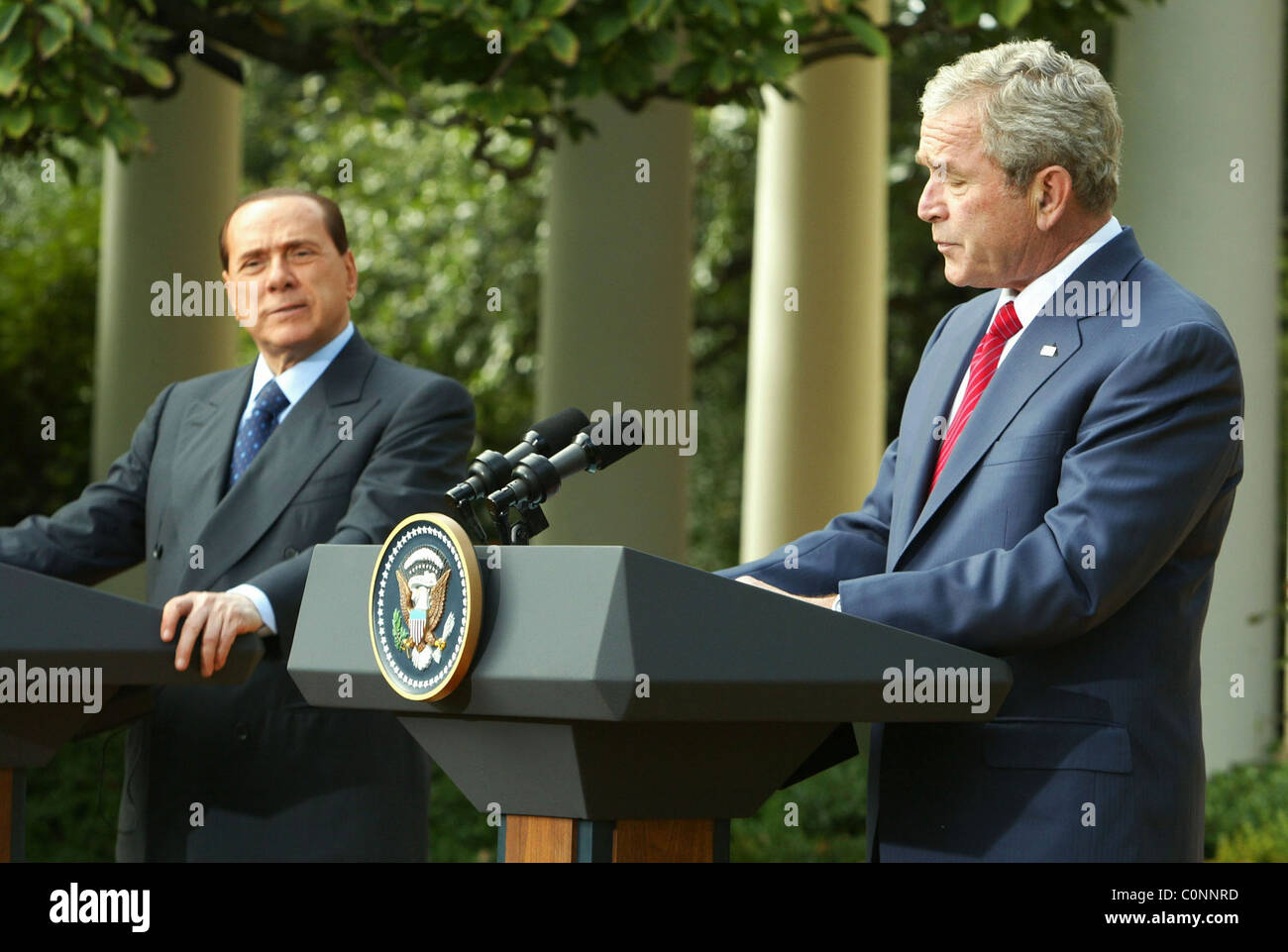 George W. Bush and Italian Prime Minister Silvio Berlusconi President ...