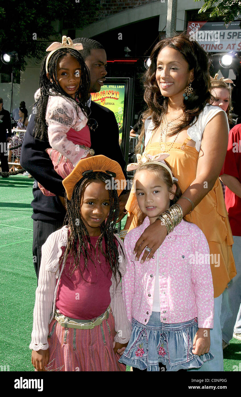 Chris Rock with wife Malaak Compton and their two children and guest At ...