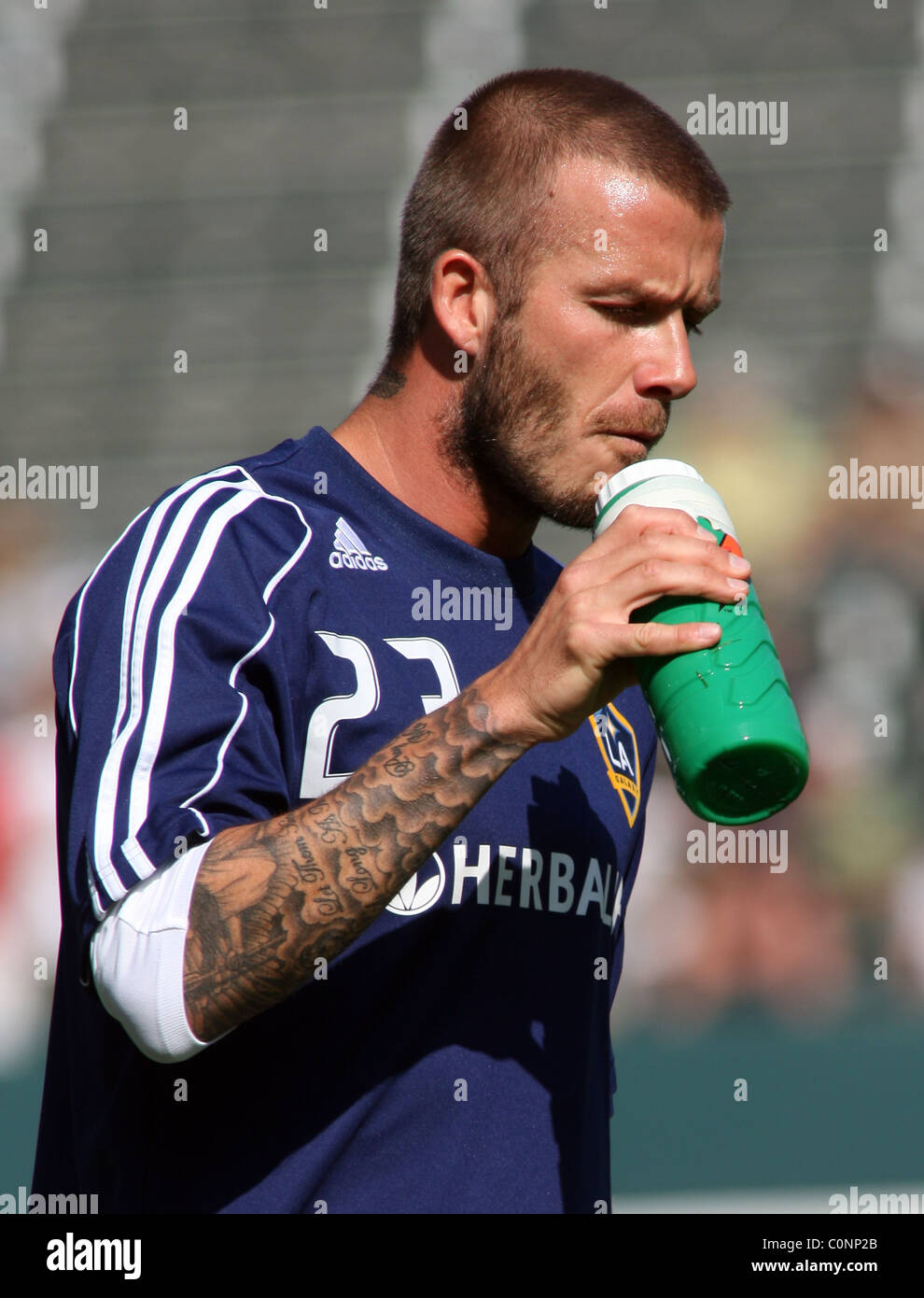 David Beckham In action for LA Galaxy v FC Dallas at Home Depot Centre ...
