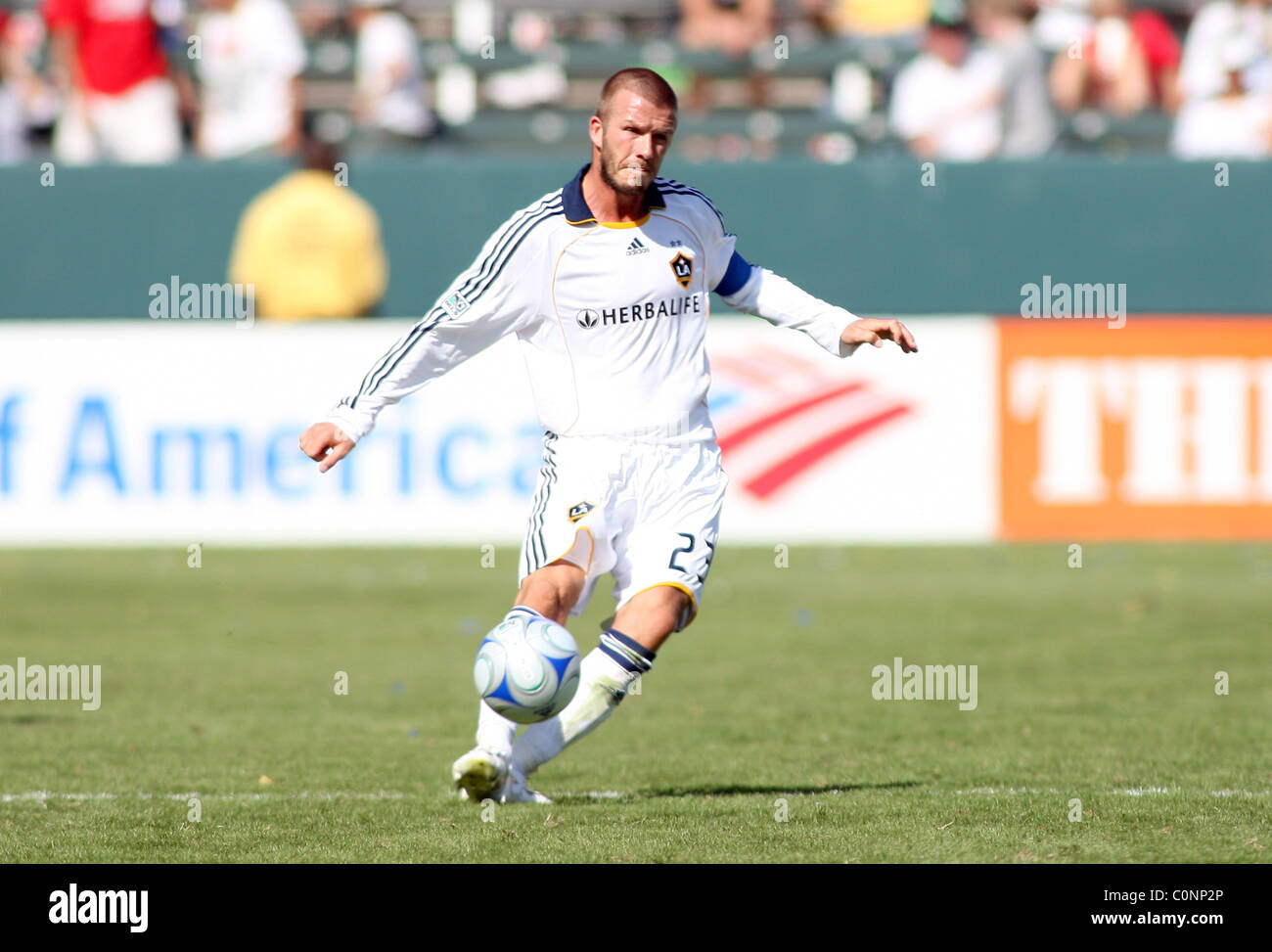David Beckham In action for LA Galaxy v FC Dallas at Home Depot Centre ...