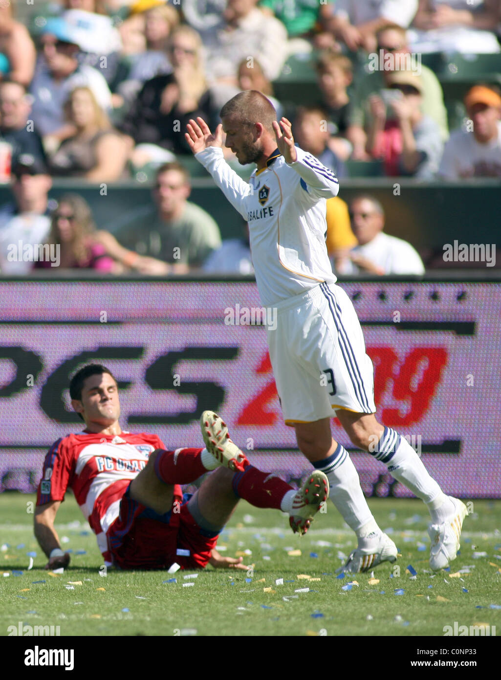 David Beckham In action for LA Galaxy v FC Dallas at Home Depot Centre ...