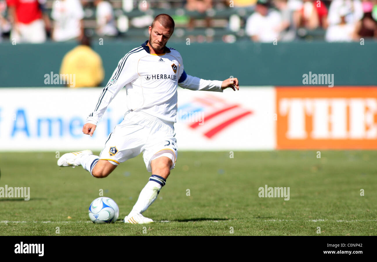 David Beckham In action for LA Galaxy v FC Dallas at Home Depot Centre ...