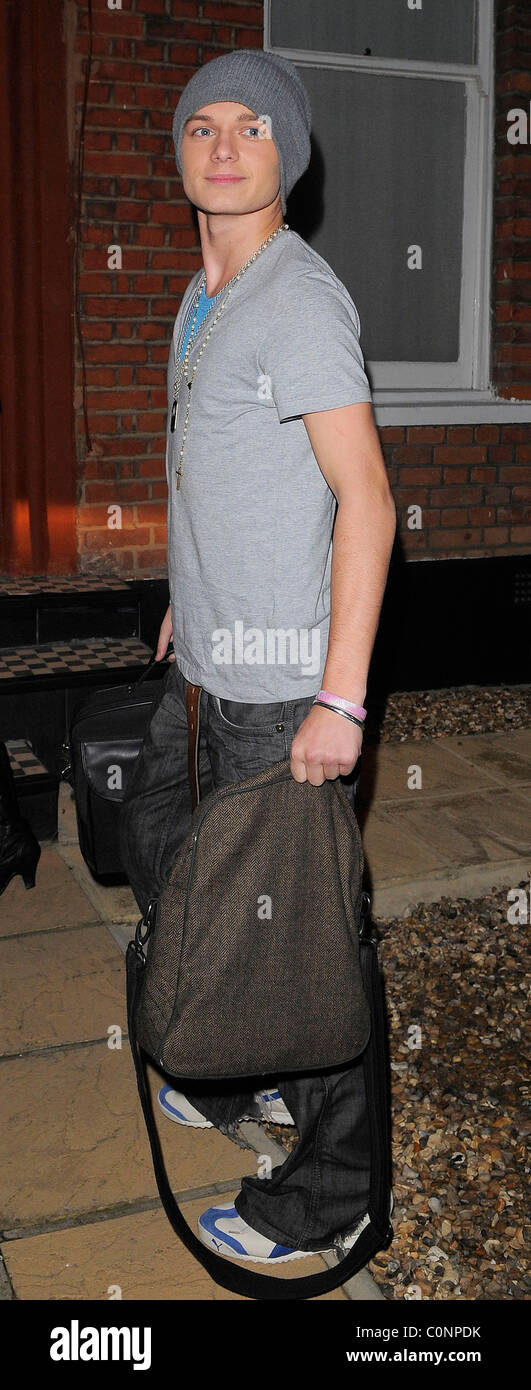 Scott Bruton arrives back at The X Factor secret hideaway, after a 14 ...