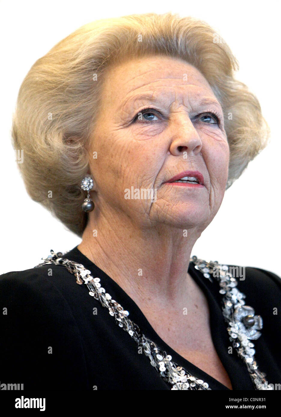 Queen Beatrix arrives for her visit to the overview exhibition of ...
