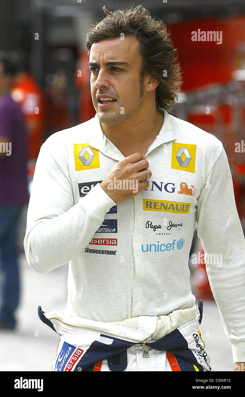 Fernando Alonso of Spain trackside ahead of the 2008 F1 World ...