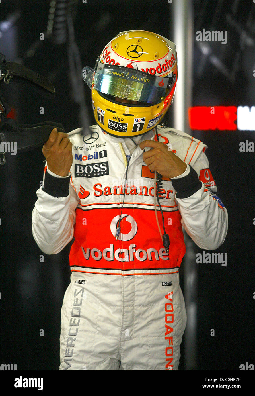 Lewis Hamilton of Great Britain trackside ahead of the 2008 F1 World ...