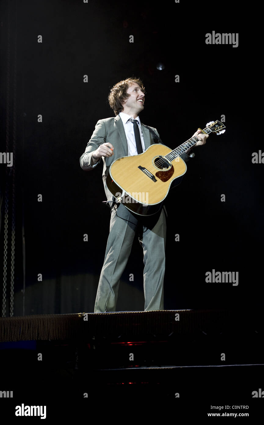 James Blunt performing in concert at the O2 Arena London, England - 14. ...