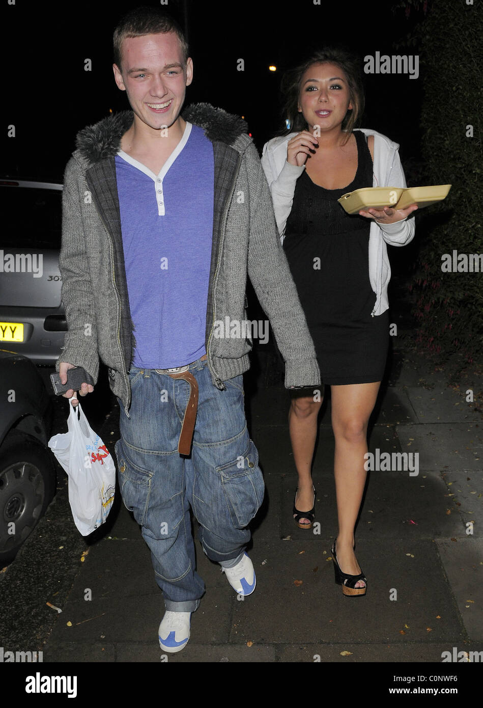 Scott Bruton and Phoebe Jay Lau from Girlband arrive back at The X ...