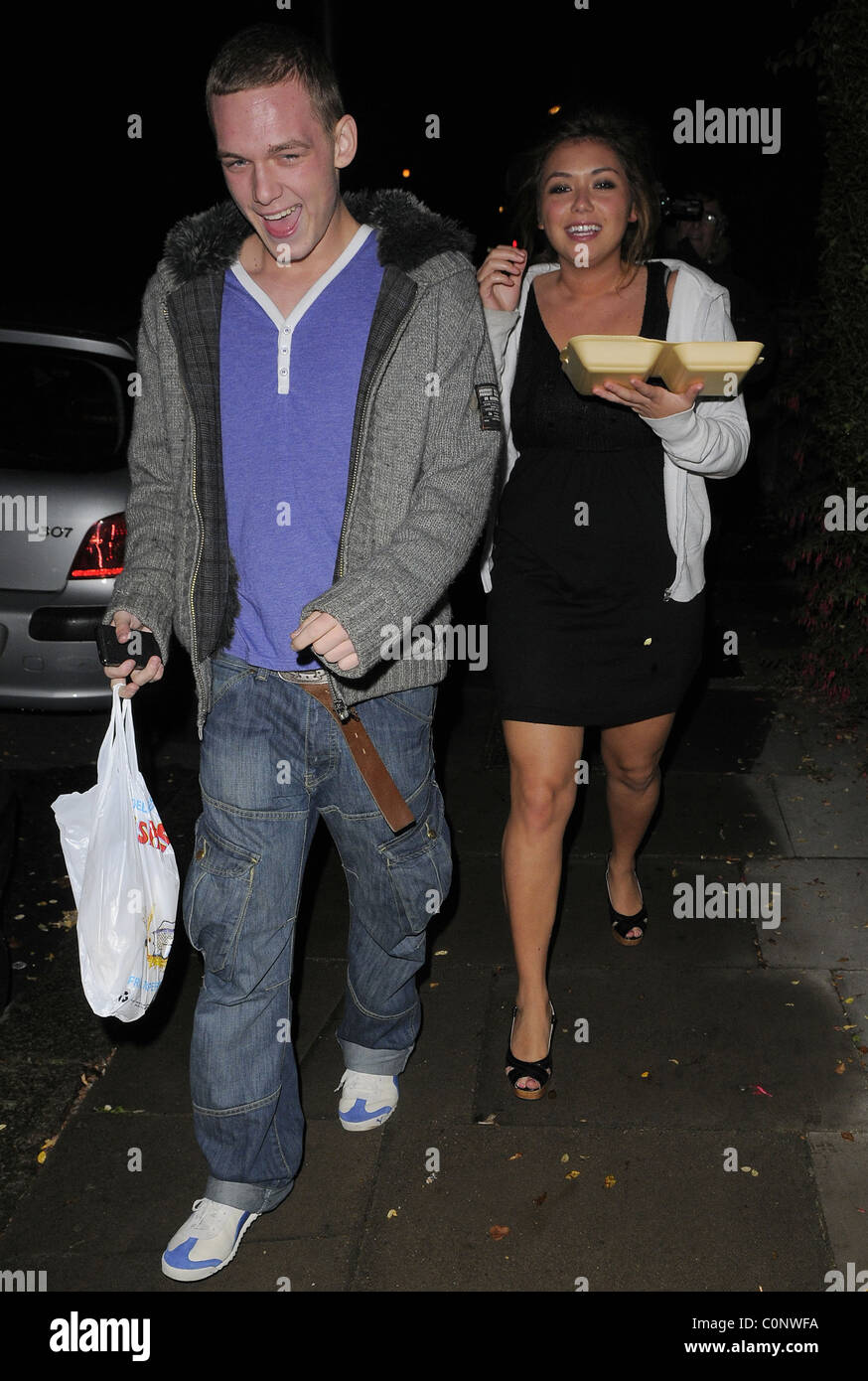 Scott Bruton and Phoebe Jay Lau from Girlband arrive back at The X ...