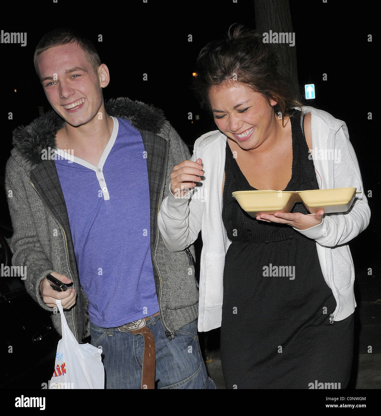 Scott Bruton and Phoebe Jay Lau from Girlband arrive back at The X ...