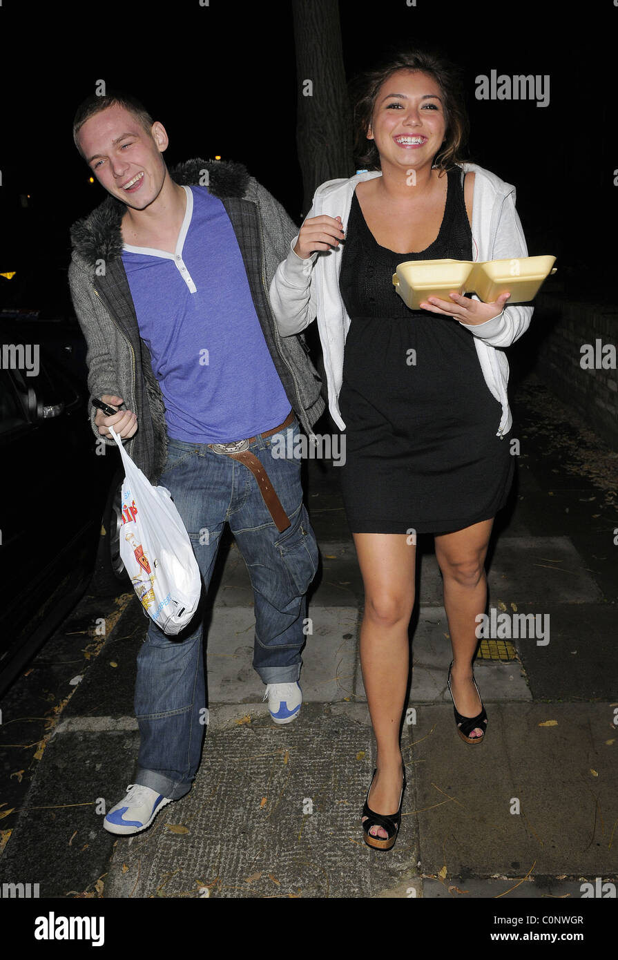 Scott Bruton and Phoebe Jay Lau from Girlband arrive back at The X ...