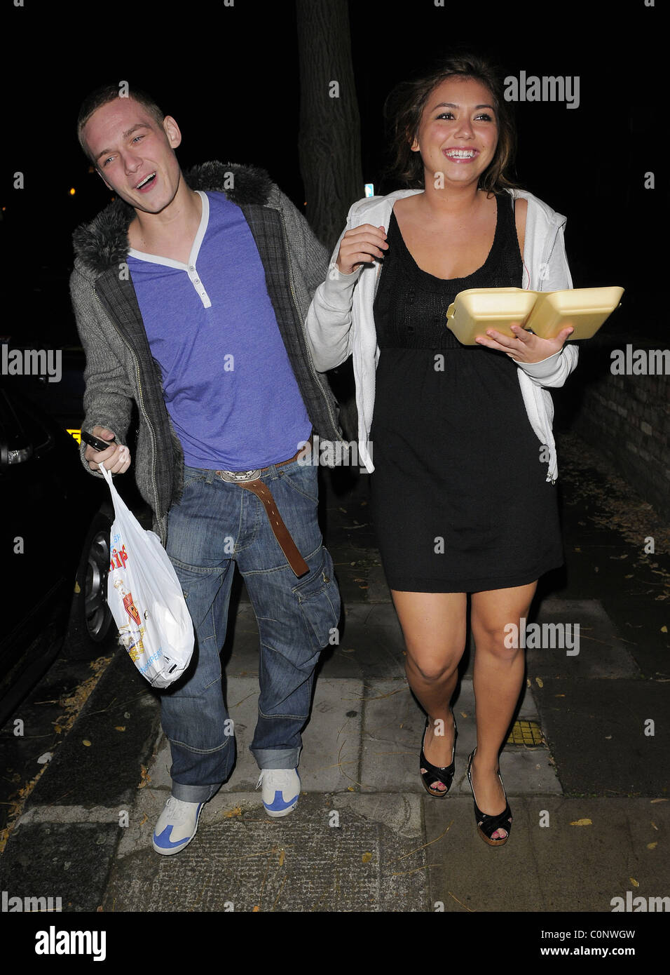 Scott Bruton and Phoebe Jay Lau from Girlband arrive back at The X ...