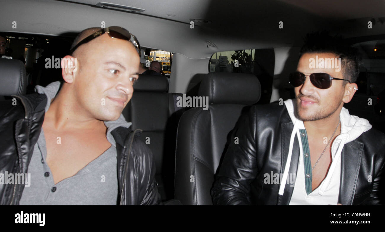 Peter Andre and his Brother arriving at LAX via a Virgin Atlantic ...