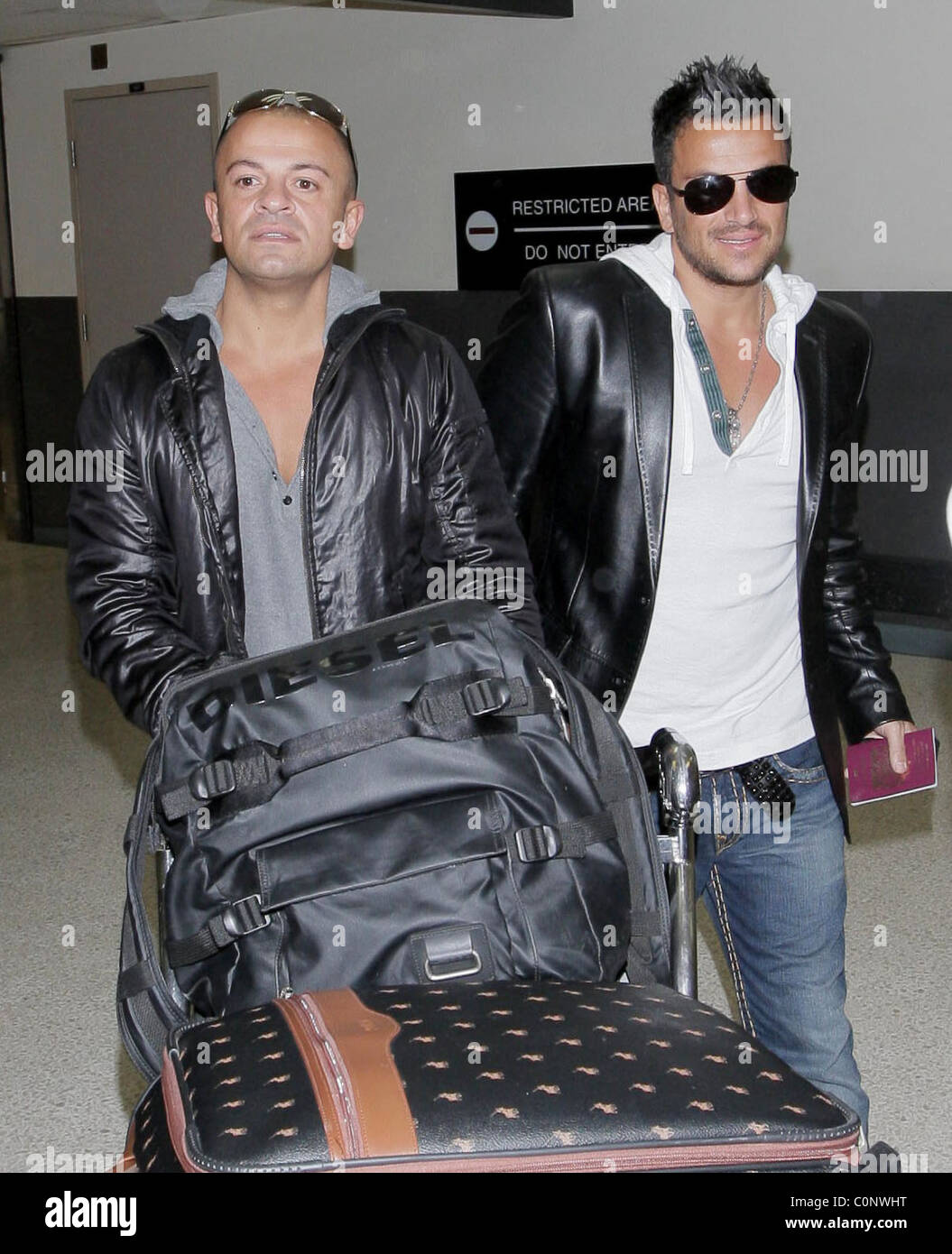 Peter Andre and his Brother arriving at LAX via a Virgin Atlantic ...