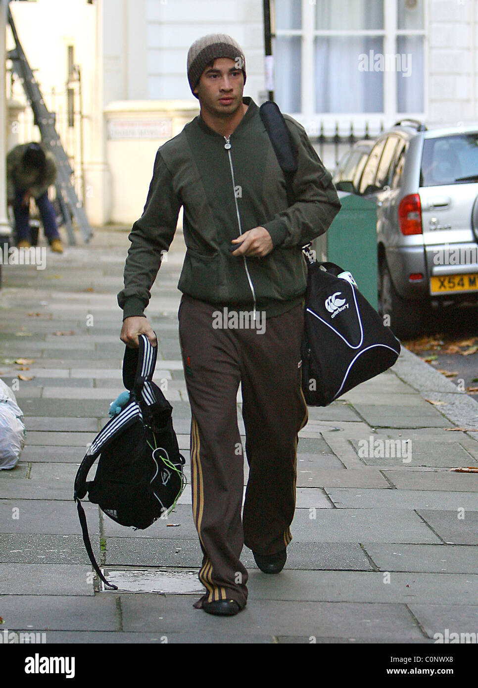 Danny Cipriani leaves Kelly Brook's London home London, England - 21.10 ...