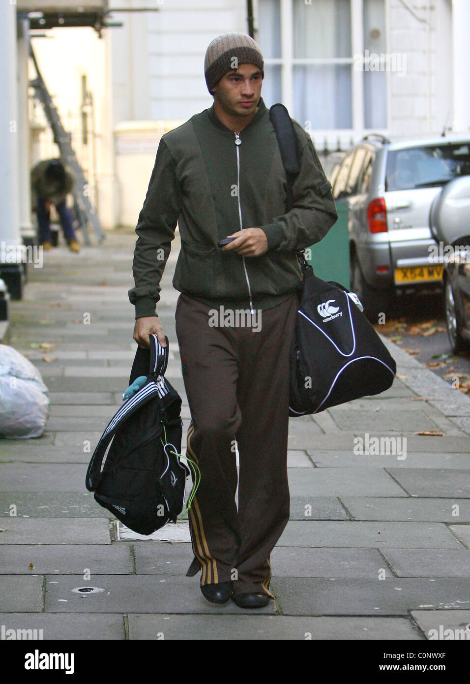 Danny Cipriani leaves Kelly Brook's London home London, England - 21.10 ...